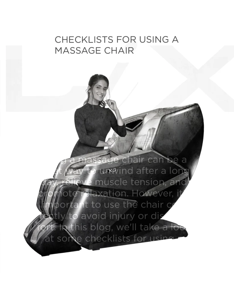 Checklists for Using a Massage Chair - Lixo Healthcare